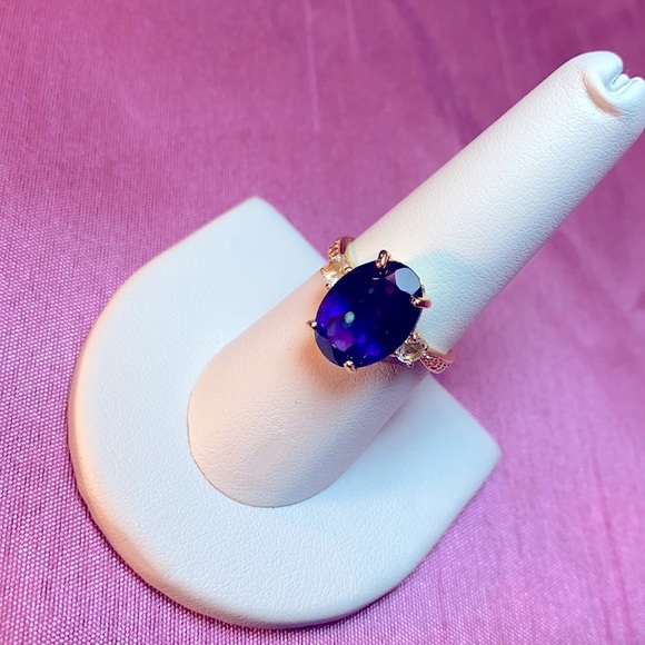 JTV | Jewelry | Amethyst 8k Yellow Gold Over Sterling Silver | Poshmark